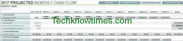 Cash Flow Projection For 12 Months Templates | Microsoft Office Templates