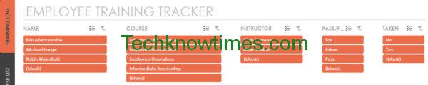 Employee Training Tracker Template Excel | Microsoft Office Templates