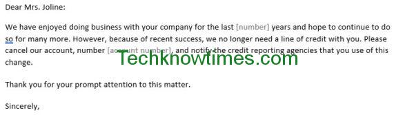 Letter to Cancel a Credit Card Account | Microsoft Office Templates