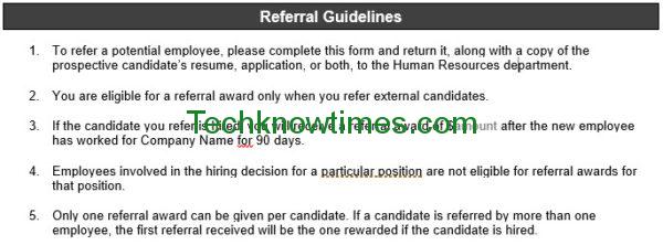 Employee Referral Form Template in MS Word | Microsoft Office Templates