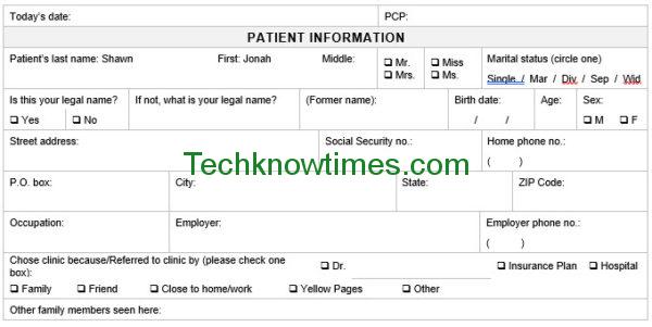 Patient Registration Form Template in MS Word | Microsoft Office Templates